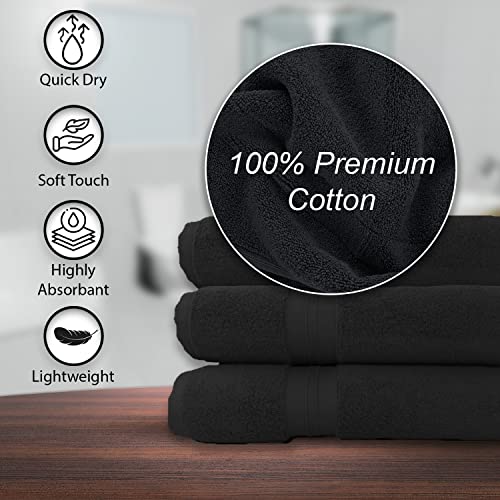 KAHAF COLLECTION 100% Cotton Bath Towels, Grey 24x48 Pack of 6 Towels, Quick Dry, Highly Absorbent, Soft Feel Towel, Gym, Spa, Bathroom, Shower, Pool, Luxury Soft Towels Light-Weight