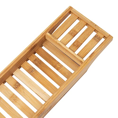 Mind Reader Bali Collection, Luxury Bamboo Bath Caddy, 27.5 x 5.75, Brown