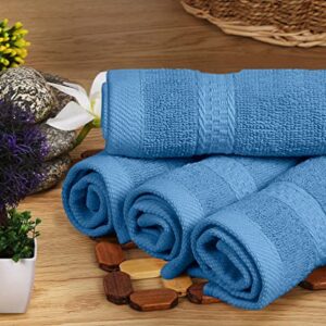 Utopia Towels 8-Piece Premium Towel Set, 2 Bath Towels, 2 Hand Towels, and 4 Wash Cloths, 600 GSM 100% Ring Spun Cotton Highly Absorbent Towels for Bathroom, Gym, Hotel, and Spa (Electric Blue)