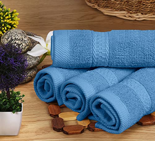 Utopia Towels 8-Piece Premium Towel Set, 2 Bath Towels, 2 Hand Towels, and 4 Wash Cloths, 600 GSM 100% Ring Spun Cotton Highly Absorbent Towels for Bathroom, Gym, Hotel, and Spa (Electric Blue)