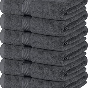 Utopia Towels [6 Pack] Bath Towel Set, 100% Ring Spun Cotton (24 x 48 Inches) Medium Lightweight and Highly Absorbent Quick Drying , Premium Towels for Hotel, Spa and Bathroom (Grey)