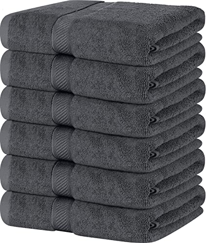 Utopia Towels [6 Pack] Bath Towel Set, 100% Ring Spun Cotton (24 x 48 Inches) Medium Lightweight and Highly Absorbent Quick Drying , Premium Towels for Hotel, Spa and Bathroom (Grey)