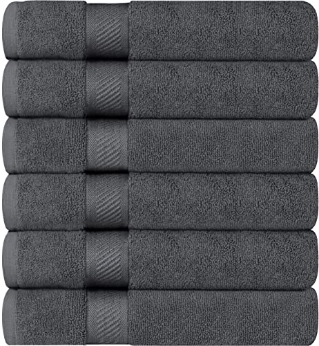 Utopia Towels [6 Pack] Bath Towel Set, 100% Ring Spun Cotton (24 x 48 Inches) Medium Lightweight and Highly Absorbent Quick Drying , Premium Towels for Hotel, Spa and Bathroom (Grey)