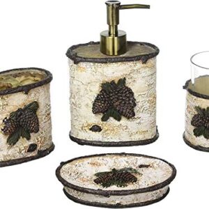 HiEnd Accents Birch Pinecone 4-PC Bath Countertop Accessory Set