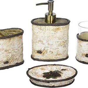 HiEnd Accents Birch Pinecone 4-PC Bath Countertop Accessory Set