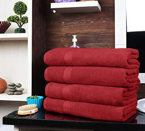 Utopia Towels - Luxurious Jumbo Bath Sheet 2 Piece - 600 GSM 100% Ring Spun Cotton Highly Absorbent and Quick Dry Extra Large Bath Towel - Super Soft Hotel Quality Towel (35 x 70 Inches, Red)