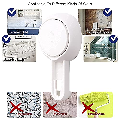 LEVERLOC Shower Caddy Suction Cup Soap Dish Suction Cup Double Layer One Second Installation NO-Drilling Removable Powerful Suction Shower Caddy Suction Cup Waterproof Organizer - White