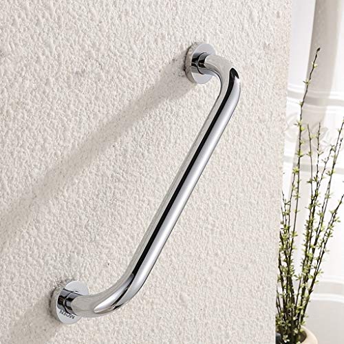 CRODY Bath Wall Attachment Handrails Grab Bar Rails Bathroom Grab Bar Armrest, Shower Handrails Towel Rack, Bathtub Disabled Auxiliary Skid Handles Copper Chrome Safety Support Rails for Family Pre/40