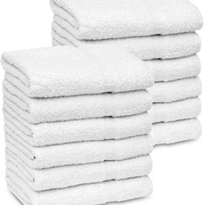 GOLD TEXTILES 84 Pack Economy White Bath Towels Bulk (22x44 Inches) Cotton Blend Multi-Purpose Hotel Towel for Commercial and Home Use –Lightweight, Easy Care & Quick Drying