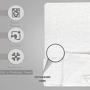 GOLD TEXTILES 84 Pack Economy White Bath Towels Bulk (22x44 Inches) Cotton Blend Multi-Purpose Hotel Towel for Commercial and Home Use –Lightweight, Easy Care & Quick Drying