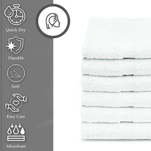 GOLD TEXTILES 84 Pack Economy White Bath Towels Bulk (22x44 Inches) Cotton Blend Multi-Purpose Hotel Towel for Commercial and Home Use –Lightweight, Easy Care & Quick Drying