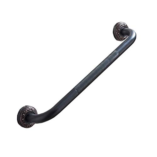 CRODY Bath Wall Attachment Handrails Grab Bar Rails Towel Rack Grab Bar European Copper Retro Antique Wall Hanging Toilet Disabled Elderly Bathroom Safety Handrail Senior Assist Bath Handle/Black/49.1