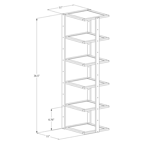 MoNiBloom Bamboo Narrow Shoe Rack Storage Space Saving Single Pairs Shoe Organizer for Small Spaces Corner Bedroom Hallway Entryway Balcony Patio (6 Shelves, Natural)