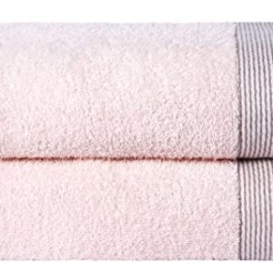 BELIZZI HOME Ultra Soft 2 Pack Oversized Bath Towel Set 28x55 inches, 100% Cotton Large Bath Towels, Ultra Absorbant Compact Quickdry & Lightweight Towel, Ideal for Gym Travel Camp Pool - Pink