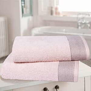 BELIZZI HOME Ultra Soft 2 Pack Oversized Bath Towel Set 28x55 inches, 100% Cotton Large Bath Towels, Ultra Absorbant Compact Quickdry & Lightweight Towel, Ideal for Gym Travel Camp Pool - Pink