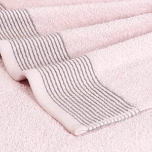 BELIZZI HOME Ultra Soft 2 Pack Oversized Bath Towel Set 28x55 inches, 100% Cotton Large Bath Towels, Ultra Absorbant Compact Quickdry & Lightweight Towel, Ideal for Gym Travel Camp Pool - Pink