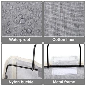 STARVAST 4Pcs 11 x 9 inch Wall Hanging Fabric Storage Bag Linen Cotton Hanging Wall Organizer with Pockets, Waterproof Wall Storage Box with Sticky Hook for Bedroom, Office, Dormitory, RV Camper