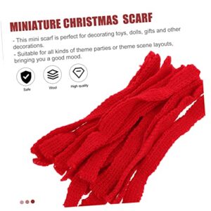 FAVOMOTO 20pcs Mini Scarf Knitted Scarf Striped Scarf Red and White Striped Scarf Miniature Scarf Christmas Doll Scarves Wine Bottle Neckerchief Party Accessories Delicate Scarves Yarn Red