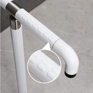 CRODY Folding Handicap Grab Bars Rails Toilet Handrails, Portable Grab Bars for Toilet,T-Swall Mount Nylon Grab Rails,Stainless Steel Towel Rack,Shower Safety Anti-Slip Handle Bathroom Handrails Frame