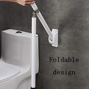 CRODY Folding Handicap Grab Bars Rails Toilet Handrails, Portable Grab Bars for Toilet,T-Swall Mount Nylon Grab Rails,Stainless Steel Towel Rack,Shower Safety Anti-Slip Handle Bathroom Handrails Frame