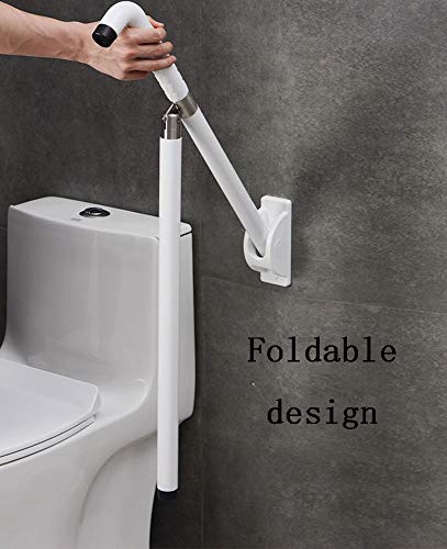 CRODY Folding Handicap Grab Bars Rails Toilet Handrails, Portable Grab Bars for Toilet,T-Swall Mount Nylon Grab Rails,Stainless Steel Towel Rack,Shower Safety Anti-Slip Handle Bathroom Handrails Frame