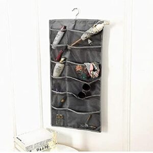 Hanging Closet Organizer for Underwear, Space Saving Storage Pocket Bag Dual-Sided for Bra,Jewelry,Stockings,Panties, Socks, 30 Pockets (Gray)