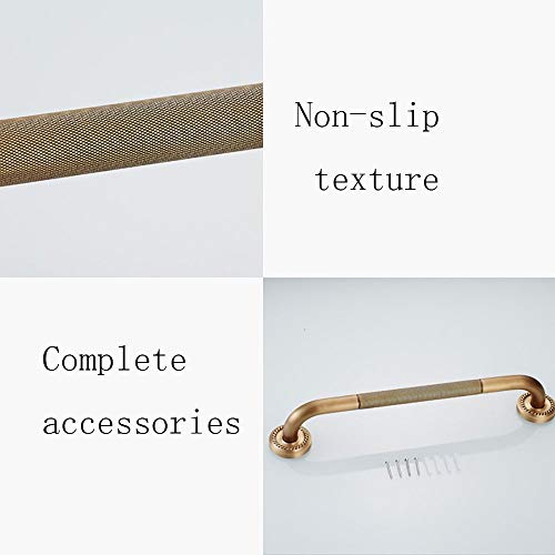 CRODY Bath Wall Attachment Handrails Grab Bar Railsbrass Grab Bar with Anti-Slip Textured Grip,Elderly Shower Safety Commode Handrail,Toilet Wall Mounted Towel Rack, Home Bathroom Support Bar