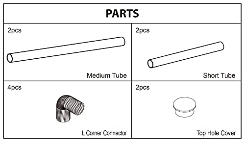 FIDUCIAL HOME Middle Short Poles and Corner Connectors for Shoe Rack Parts