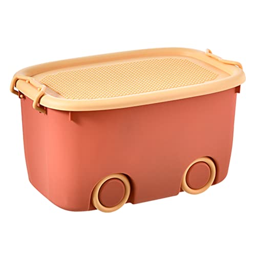 LIFKOME Children Toy Box Children Toy Storage Box Toy Storage Organizer Bins with Lid Rolling Plastic Storage Boxes with Wheels for Home& Office Organization Organizer Box Children Toy Storage Box