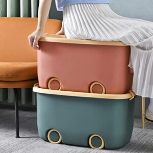 LIFKOME Children Toy Box Children Toy Storage Box Toy Storage Organizer Bins with Lid Rolling Plastic Storage Boxes with Wheels for Home& Office Organization Organizer Box Children Toy Storage Box