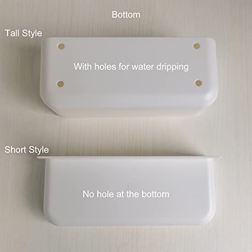 ePizdiz 2 Styles Adhesive Plastic Floating Shelves Stick on Wall Mounted Shower Organizer Caddy for Bathroom Kitchen Cabinet Extra Storage(Short+Tall)