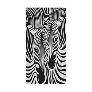 Zebra Hand Towels for Bathroom,Black and White Stripes Zebra Head Leopard Animal Print Small Bath Towels 16"x28" Soft Absorbent Bathroom Hand Towel for Face,Gym,Tea,Guest Kitchen Dish Towel Set of 2