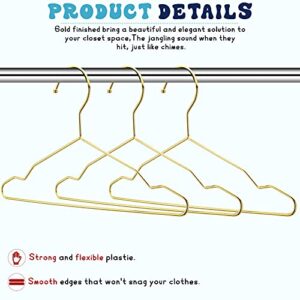 Wire Hangers Children's Hangers Strong Metal Children Clothes Hangers for Closet Space Saving Hanger for Hanging Coats Pants Clothes, 12 x 6.5 Inch (Gold, 72 Pcs)