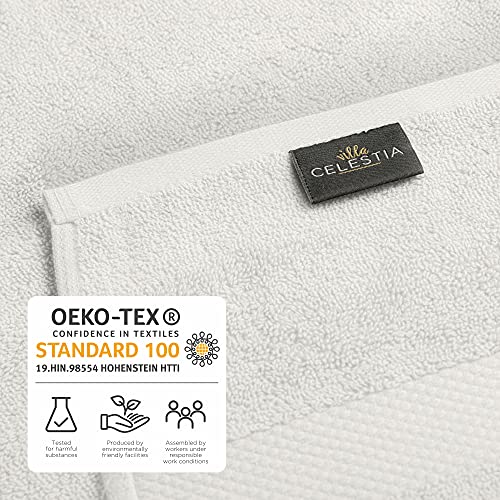 Villa Celestia Premium Wash Cloth 100% Cotton White Wash Clothes for Body and Face-Soft & Luxury Cloths for Washing Face, Face Towels for Bathroom 650 GSM Wash Cloths,Pack of 6 (12"X12")