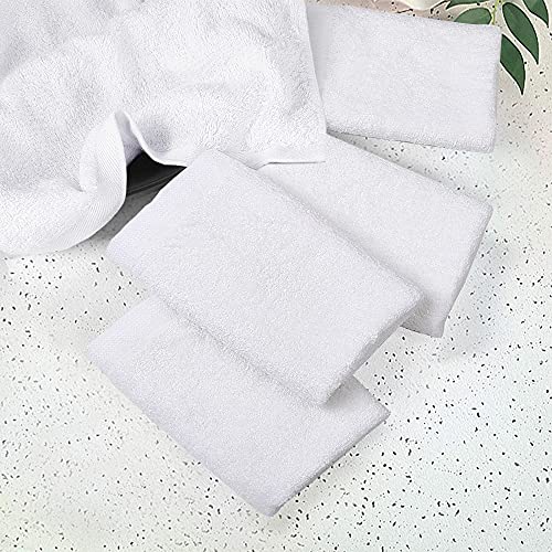 Yoofoss Luxury Bamboo Washcloths Towel Set 10 Pack Baby Wash Cloth for Bathroom-Hotel-Spa-Kitchen Multi-Purpose Fingertip Towels and Face Cloths 10'' x 10'' - White