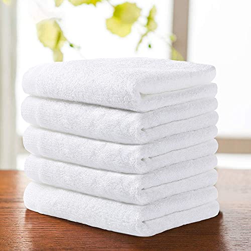 Yoofoss Luxury Bamboo Washcloths Towel Set 10 Pack Baby Wash Cloth for Bathroom-Hotel-Spa-Kitchen Multi-Purpose Fingertip Towels and Face Cloths 10'' x 10'' - White