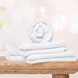 Yoofoss Luxury Bamboo Washcloths Towel Set 10 Pack Baby Wash Cloth for Bathroom-Hotel-Spa-Kitchen Multi-Purpose Fingertip Towels and Face Cloths 10'' x 10'' - White