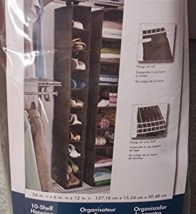 Closetmaid 10 Shelf Hanging Shoe Organizer 54 Inch Canteen Brown