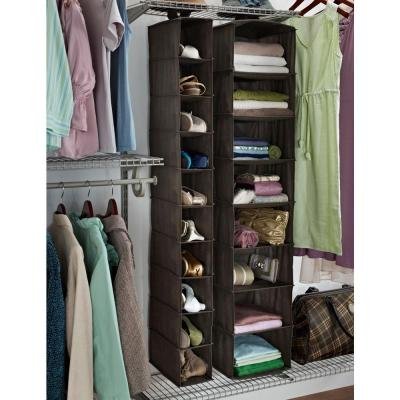 Closetmaid 10 Shelf Hanging Shoe Organizer 54 Inch Canteen Brown