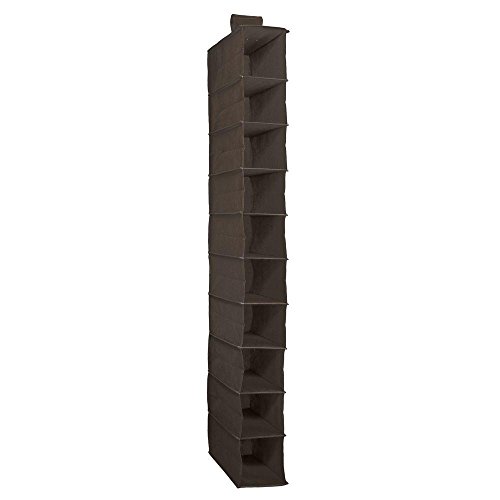 Closetmaid 10 Shelf Hanging Shoe Organizer 54 Inch Canteen Brown