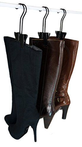 The Boot Hanger in Black - Shoe Storage Space Saver (Set of 3); Boot Hanger, Boot Holder, Boot Clips (Black)