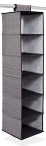 internet's best hanging closet organizer - 6 shelf - clothing sweaters shoes accessories storage - grey