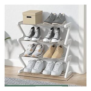 shoe rack for door z-shaped shoe rack 4 tiers stackable shoe rack organizer for 8-10 pairs simple trending metal shoe shelf storage organizer,small shoe storage organizer ( color : shoe rack c )