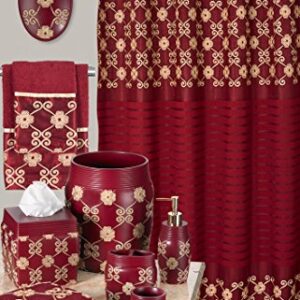 Popular Bath Bath Towels, Vlegant Rosa Collection, 21" x 12", Burgundy/Gold