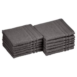 amazon basics cosmetic friendly washcloths - 12-pack, stony slate