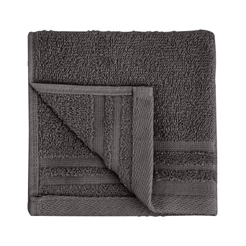 Amazon Basics Cosmetic Friendly Washcloths - 12-Pack, Stony Slate