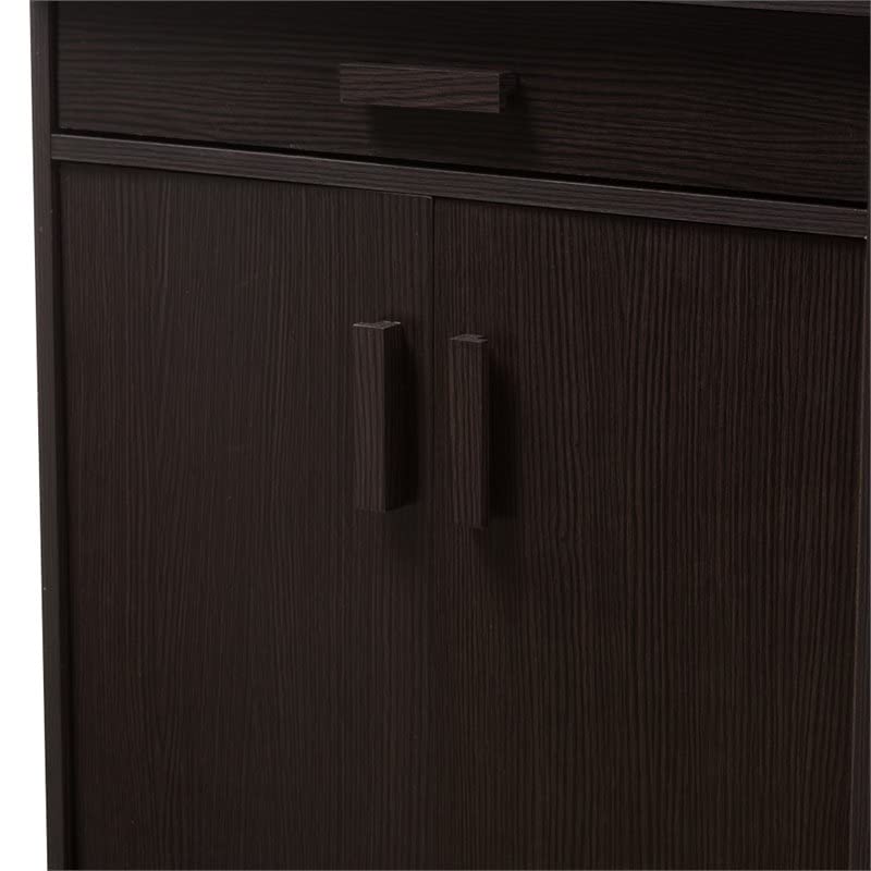 BOWERY HILL Contemporary Shoe Cabinet in Wenge Brown