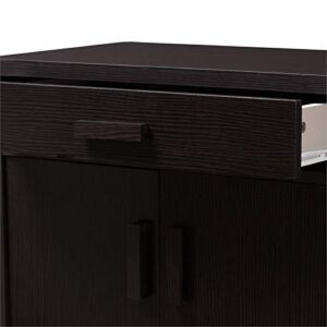 BOWERY HILL Contemporary Shoe Cabinet in Wenge Brown