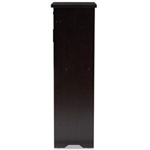 BOWERY HILL Contemporary Shoe Cabinet in Wenge Brown