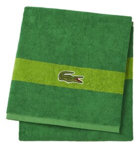 lacoste logo bath towel, 100% cotton, 650 gsm, 30"x52", glade